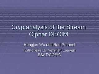 Ppt Cryptanalysis Of The Playfair Cipher Using An Evolutionary
