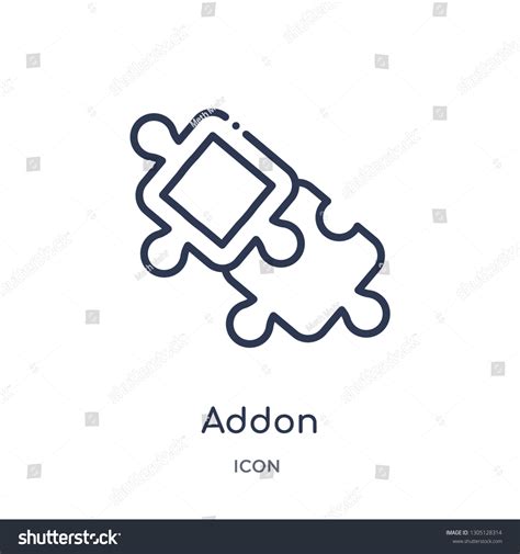 Addon Icon Programming Outline Collection Thin Stock Vector Royalty