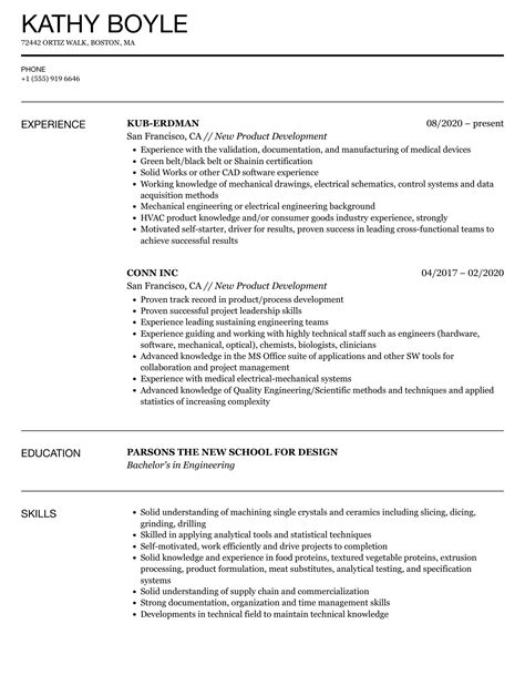 New Product Development Resume Samples Velvet Jobs