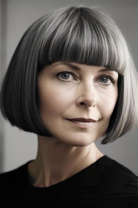 35 Flattering Hairstyles For Women Over 60 With Bangs Bobbed