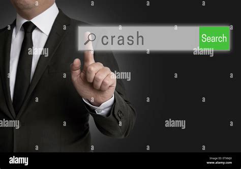 Crash Internet Browser Is Operated By Businessman Stock Photo Alamy
