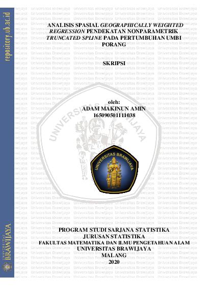 Pdf Analisis Spasial Geographically Weighted Regression Pendekatan Nonparametrik Truncated