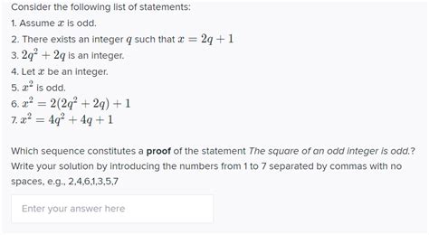 Solved Consider The Following List Of Statements 1 Assume Chegg Com