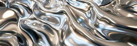 Highly Reflective Liquid Metal Waves With A Flowing Organic And Smooth Silver Surface Creating