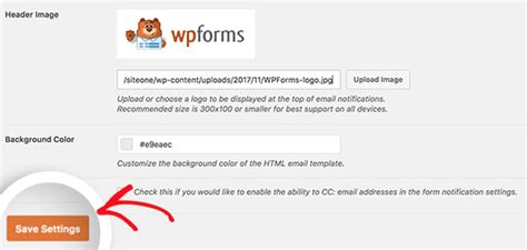 how to add custom header image in your wpforms email template
