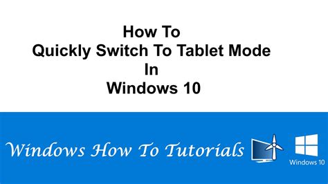 How To Quickly Switch To Tablet Mode In Windows YouTube