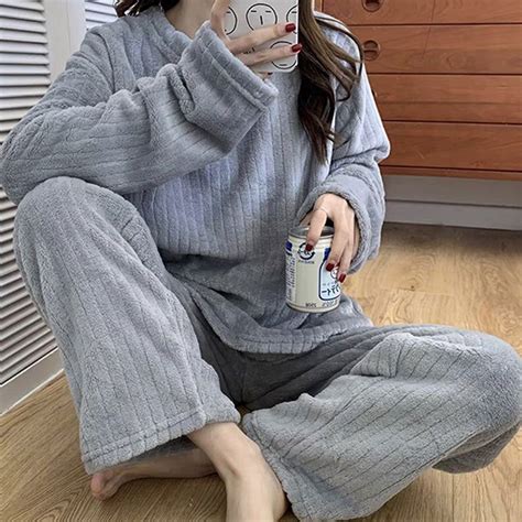 다온이상점 여자파자마파티잠옷 부드러운잠옷상하의 골지잠옷세트 여성 골지 부드러운 긴팔 긴바지 데일리 무지 잠옷 홈웨어파자마 다양한