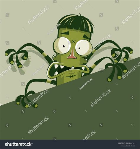 Funny Cartoon Illustration Scary Mutant Monster Stock Vector Royalty