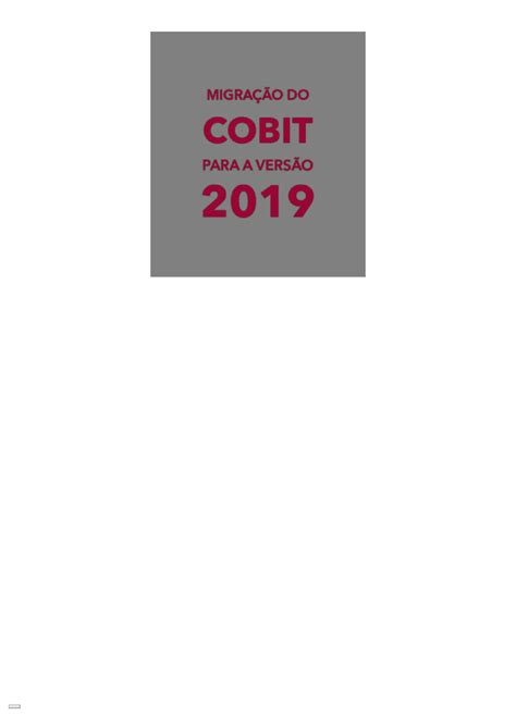 Tema4 Migração Do Cobit Para A Versão 2019 Governança Ti