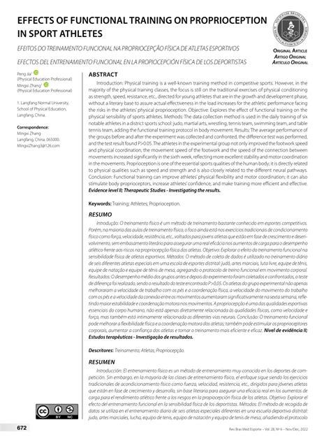 Pdf Effects Of Functional Training On Proprioception In Sport Athletes