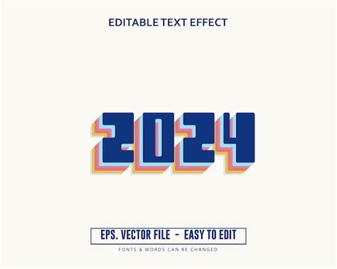 Premium Vector Editable Simple Text Effect 2024