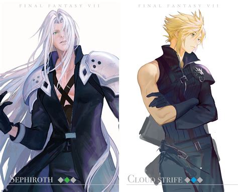 Cloud Strife And Sephiroth Final Fantasy And 1 More Drawn By