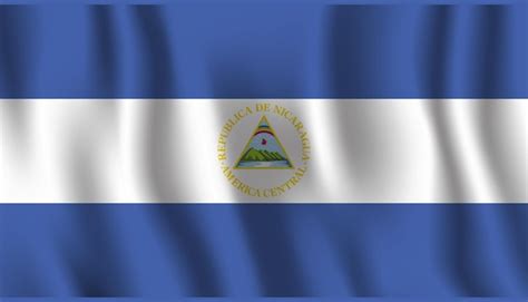 Una Bandera De Nicaragua Ondea En El Viento Vector Premium