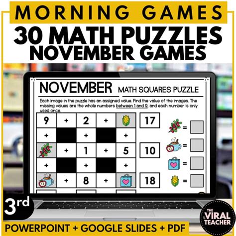 Math Logic Puzzles 3rd Grade Math Enrichment And Brain Teasers Morning