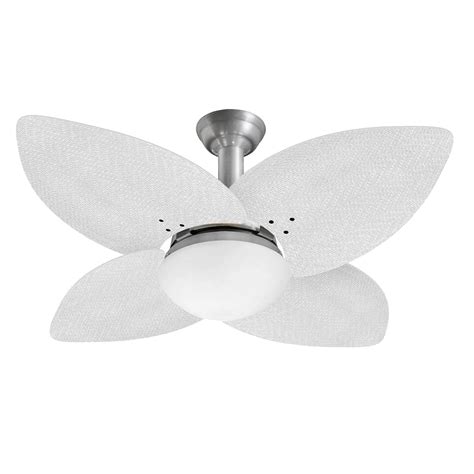 Ventilador de Teto Jet Aspen Venti delta Prata 4Pás Rattan Brancas 110 V