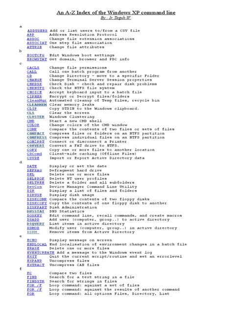 windowsxp command line teguh w pdf windows registry computer file
