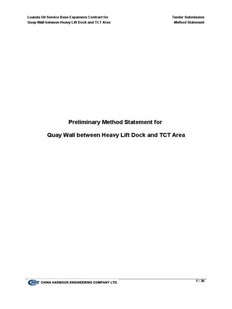 Preliminary Method Statement Pdf Precast Concrete Concrete