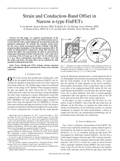 Pdf Strain And Conduction Band Offset In Narrow N Type Finfets
