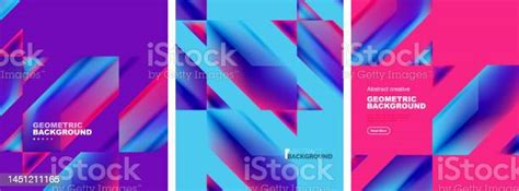 추상적인 배경 집합입니다 겹치는 기하학적 요소 구성 배경 화면 배너 배경 카드 책 그림 방문 페이지에 대 한 벡터 일러스트 레이 션 0명에 대한 스톡 벡터 아트 및 기타