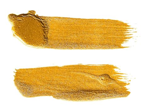 Vector de trazo de pincel de lámina de brillo dorado mancha de pintura