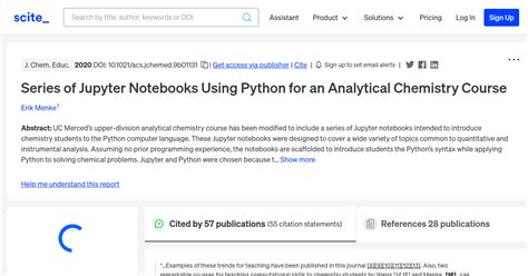Series Of Jupyter Notebooks Using Python For An Analytical Chemistry Course