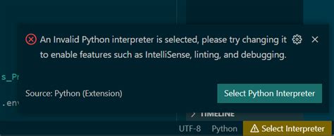 Invalid Python Interpreter Is Selected For Venv · Microsoft Vscode