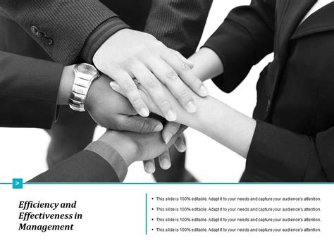 Efficiency And Effectiveness In Management Ppt PowerPoint Presentation