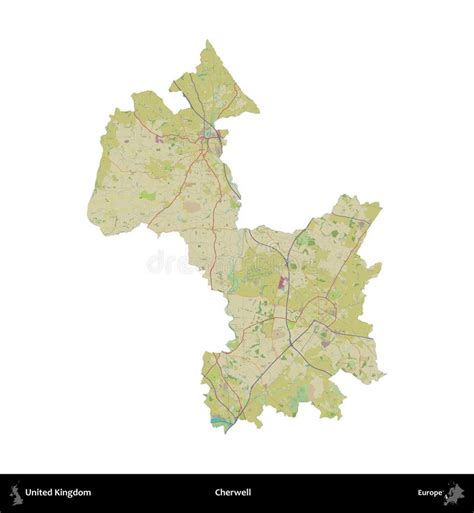 Cherwell United Kingdom Isolated On White Openstreetmap Humanitarian Stock Illustration
