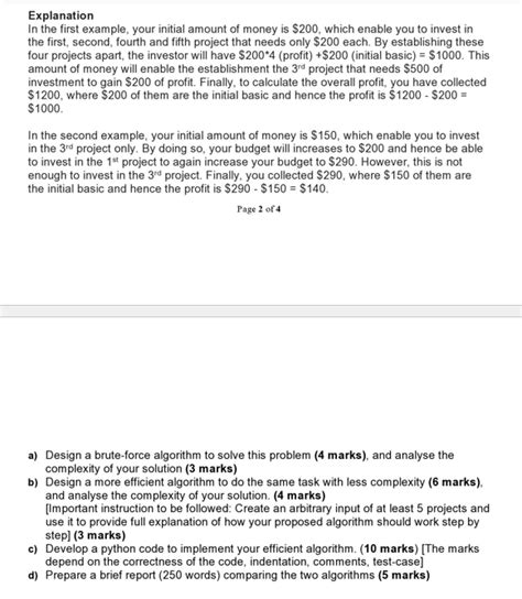 Solved Explanation In The First Example Your Initial Amount