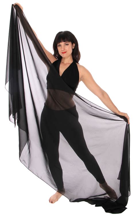 3 Yard Fine Black Chiffon Silky Lightweight Belly Dance Veil