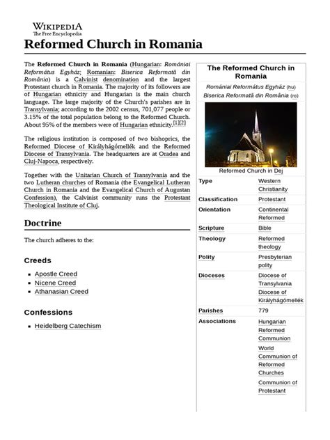 Reformed Church In Romania Pdf Calvinism Creed