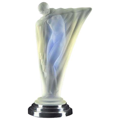 Art Deco Opalescent Glass Figure Nue Au Bras Tendu By Etling Et Cie