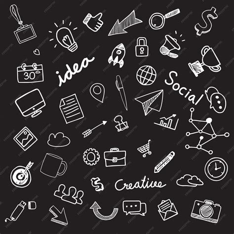 손으로 그린 삽화 모음 무료 벡터