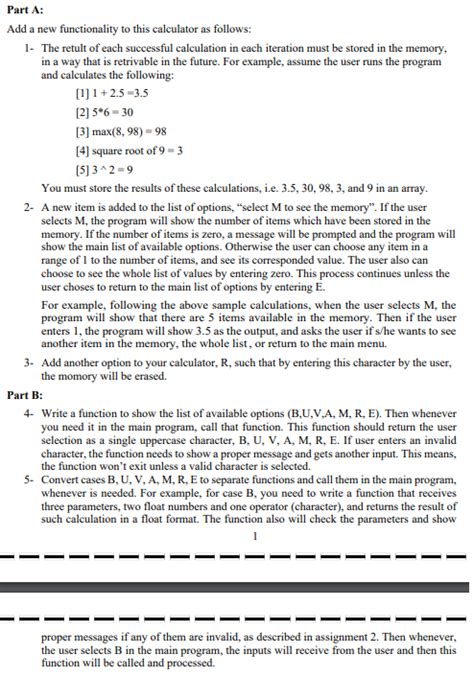 Solved Part A Add A New Functionality To This Calculator As