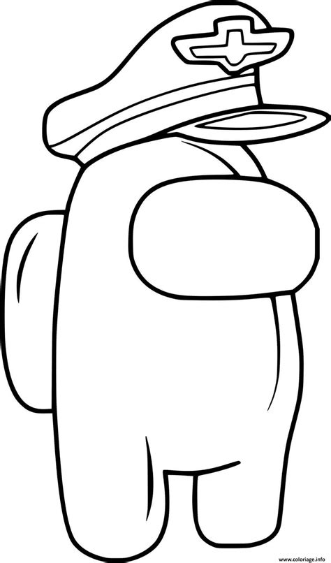 Coloriage Among Us Captain Hat Dessin Among Us à imprimer