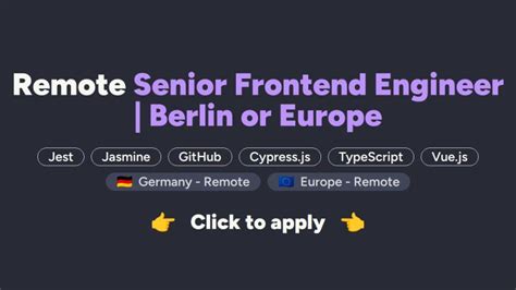 remoteyeah on linkedin remote senior frontend engineer berlin or europe