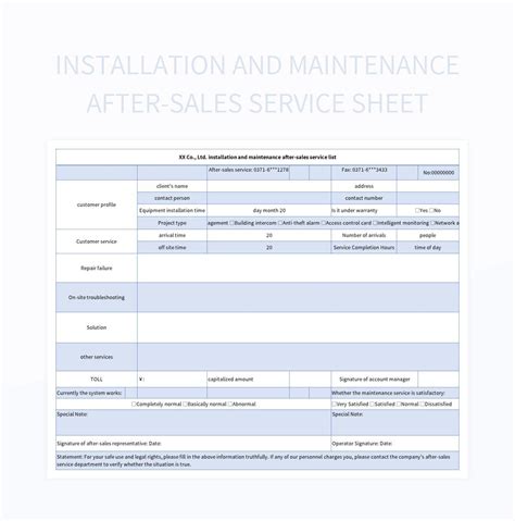 Free After Sales Service Templates For Google Sheets And Microsoft