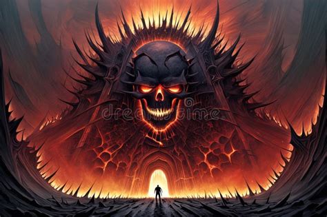 Hells Gates Open The Earth Trembles And Shakes Still Digital Art Perfect Composition Stock