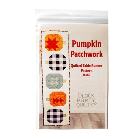 Pumpkin Patchwork Quilted Table Runner Pattern Block Party Quilt Co