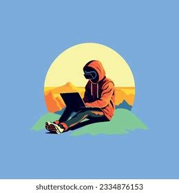 Hacker Sitting Laptop Photos And Images Shutterstock