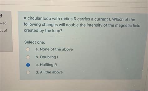 Solved A Circular Loop With Radius R Carries A Current I Chegg