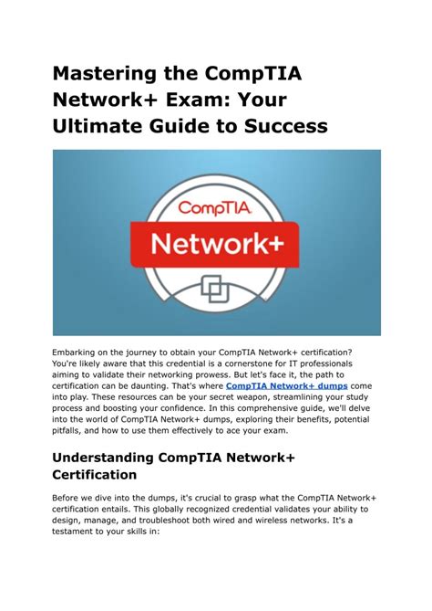 Ppt Mastering The Comptia Network Exam Your Ultimate Guide To Success Powerpoint Presentation