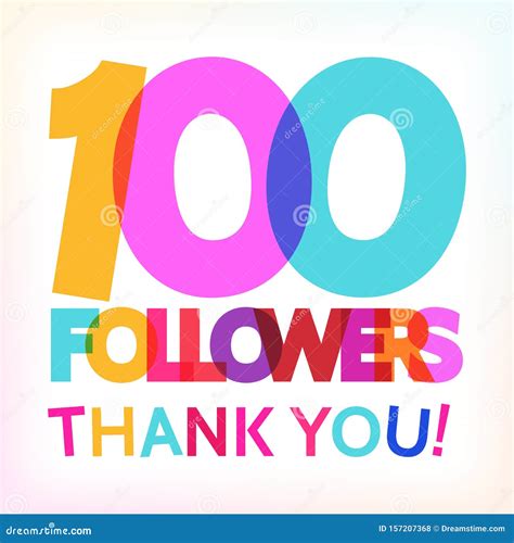 100 Followers Thank You Card Stock Vector Illustration Of Community