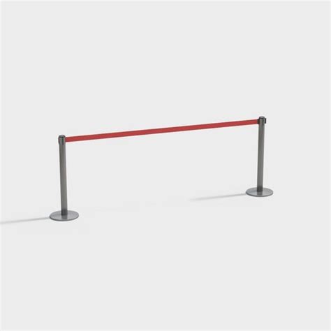Red Isolation Barrier With Railing 3d Model Free