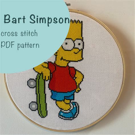 Bart Simpson Cross Stitch Pdf Pattern Simpson Cross Stitch Pdf Pattern Etsy