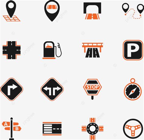 Road Icon Set Vector Bridge Compass Vector Vector Bridge Compass Png And Vector With