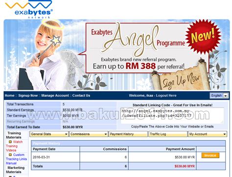 First Affiliate Income Dari Exabytes Bakul2011