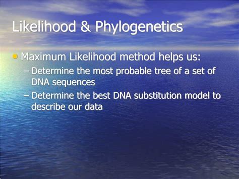 Ppt Phylogenetic Estimation Using Maximum Likelihood Powerpoint