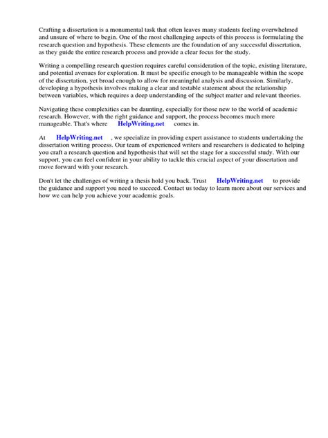 Dissertation Research Question Hypothesis Pdf Hypothesis
