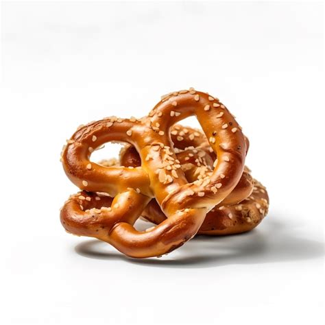 Un Pretzel Con Fondo Blanco Foto Premium